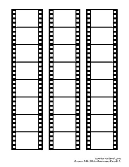 Film Strip Template For Photo Collage Tv Printables Mug Shot Sign
