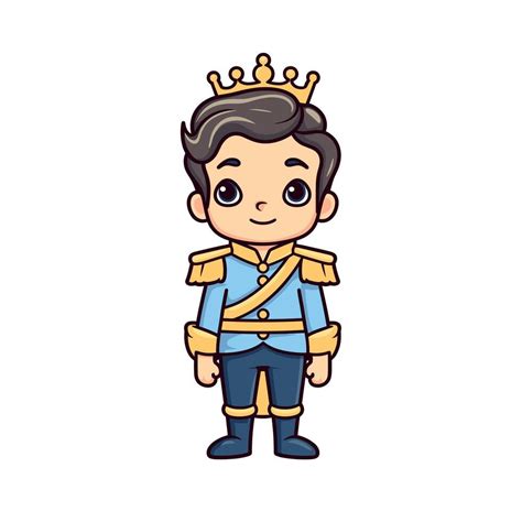 Young Prince Character Wearing Royal Attire With Crown 55186578 Vector