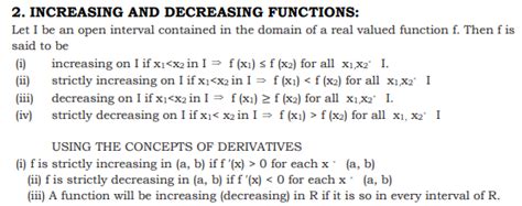 Cbse Class 12 Mathematics Application Of Derivative Notes