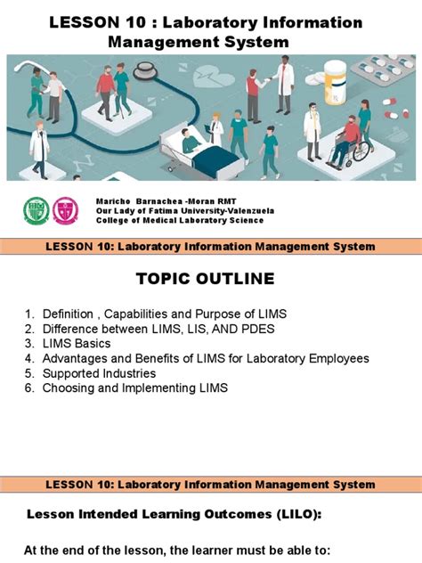 Lesson 10 Laboratory Information System Pdf