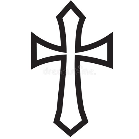 Cross Outline Icon Vector Sign And Symbol Isolated On White Back Stock
