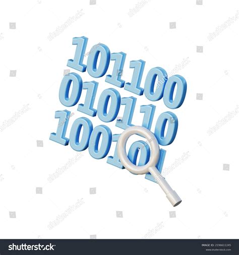 3d binary code icon illustration render stock illustration 2196611245