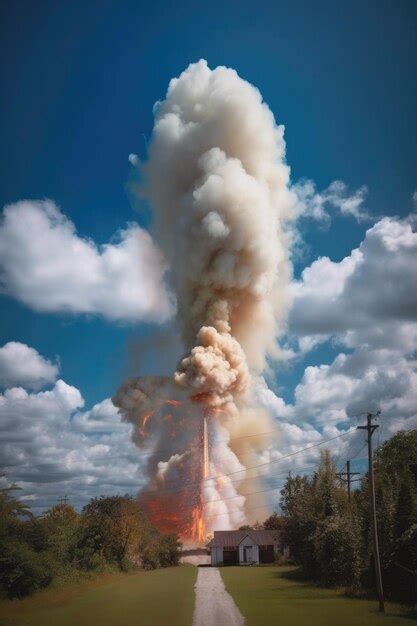 Premium Ai Image Smoke Trails From A Launched Rocket Created With Generative Ai