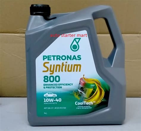 Petronas Syntium 800 Engine Oil 10W40 4L Semi Synthetic SN CF Black Oil