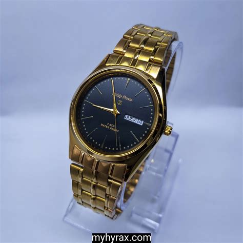 Mens Philip Persio Watch Gold Black My Hyrax