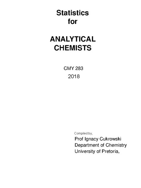 7 Stat For Chemists Lecture Notes For Click Up Statistics