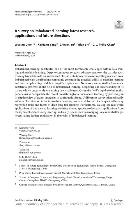 Pdf A Survey On Imbalanced Learning Latest Research Applications And Future Directions