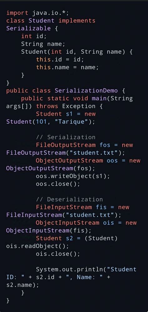 Mohd Tarique On Linkedin Java Serialization Deserialization