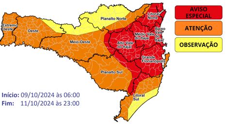 VÍdeo Defesa Civil De Santa Catarina Alerta Para Alto Volume De Chuva