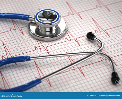 Stéthoscope Et Cardiogramme D ECG Concept De Médecine Illustration Stock Illustration du
