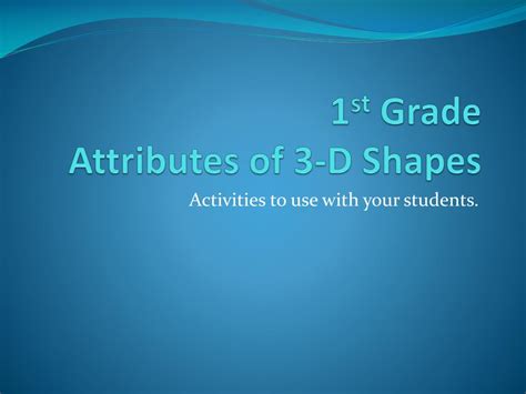 PPT St Grade Attributes Of D Shapes PowerPoint Presentation Free Download ID