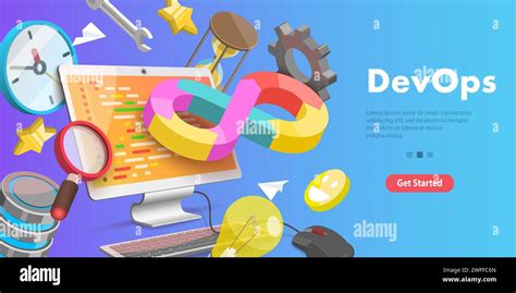 3d Vector Conceptual Illustration Of Devops Software Development And