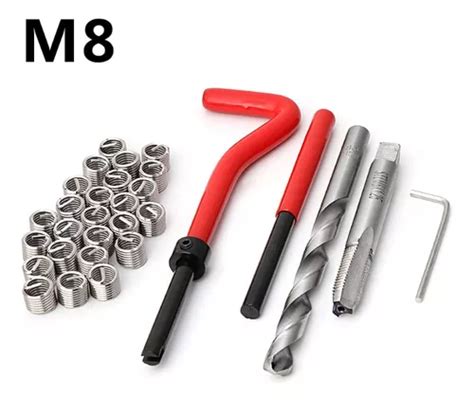 Kit De Inserção De Reparo De Roscas M8 Conjunto De Ferrament