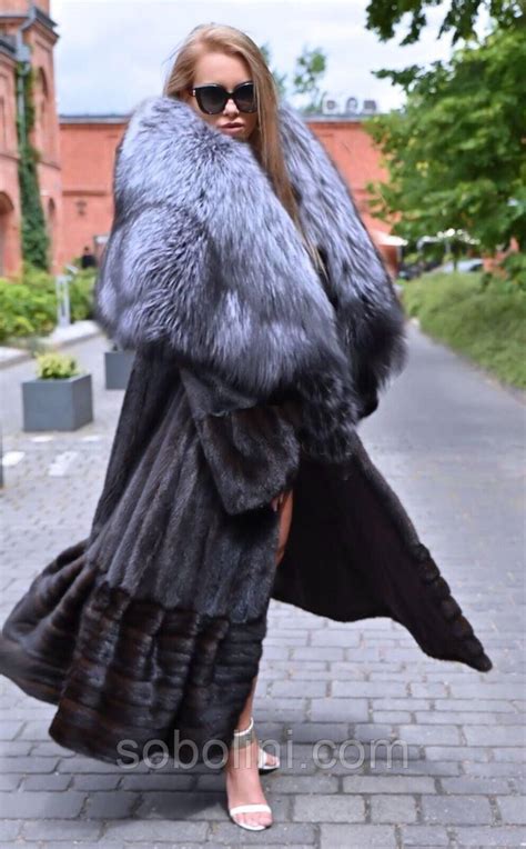 Шуба норкова з коміром із чорнобурки продаж ціна у Києві Жіночі шуби від Хутряна фабрика Tm