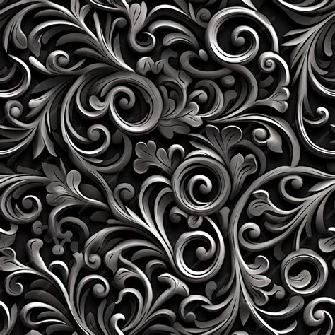 Pattern Flower Engraving Scrollwork Full Premium Ai Generated Image