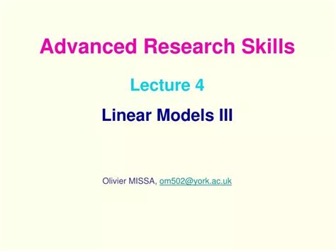 Ppt Lecture 4 Linear Models Iii Powerpoint Presentation Free
