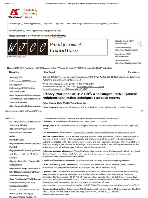Efficacy Evaluation Of True Lift® A Nonsurgical Facial Ligament