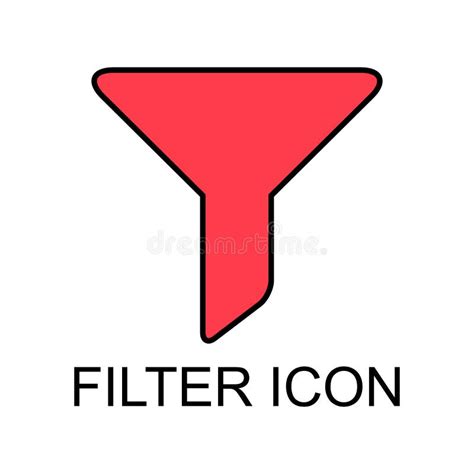Filter Button Web Shape Icon Flat Filtering Symbol Funnel Sign Vector Illustration Stock
