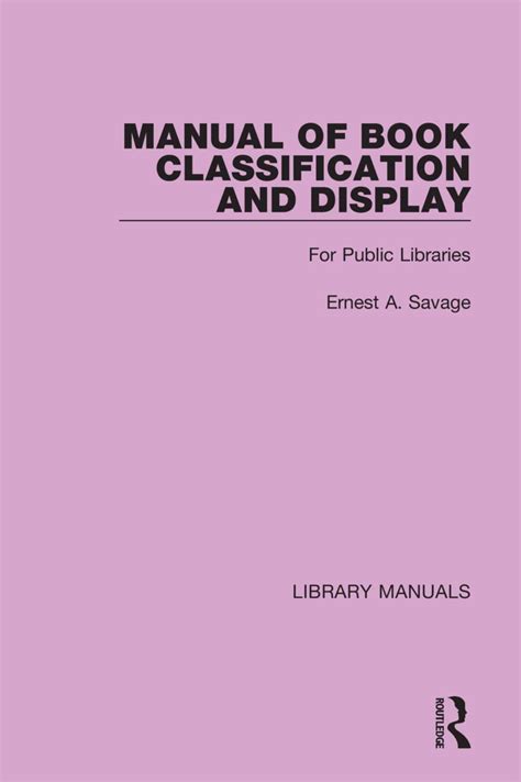 Buy Manual Of Book Classification And Display For Public Libraries