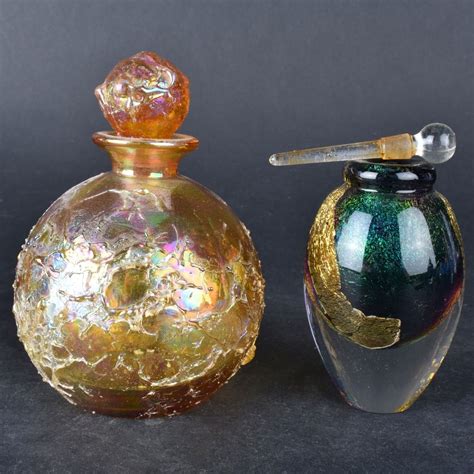 Eleven Art Glass Perfume Bottles 4 Signed Eickholt