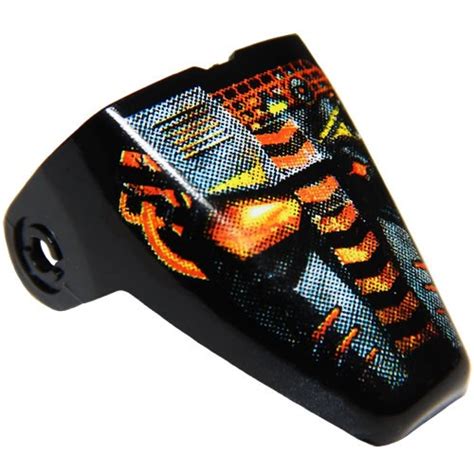 Lego Part X209pb09 Technic Throwbot Visor With Torch Fire Pattern