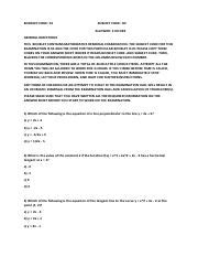 Mathematics Remedial Examination Practice Questions And Course Hero