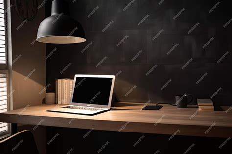 Premium Photo Home Office With A Desk For Work Laptop Screen On