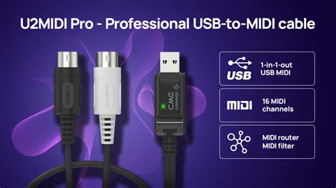 CME U MIDI Pro USB To MIDI Cable With MIDI Routing And Filters