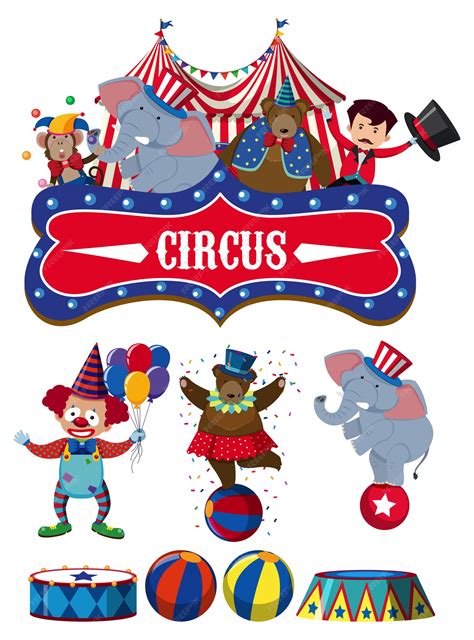 Premium Vector A Set Of Circus Element
