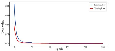 the loss function curve during the training of the seam model the