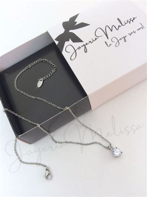 Cadena Acero Dije Punto De Luz Silver Plateado Joyería Melissa