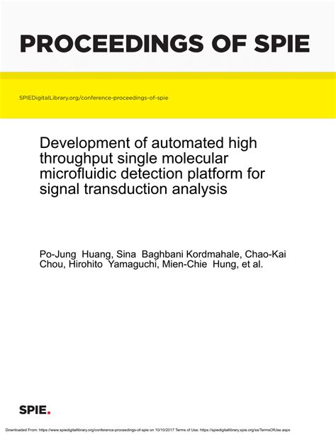 Pdf Development Of Automated High Throughput Single Molecular
