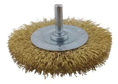 Escova De Aço Circular Haste Para Furadeira 75mm 3 Pol Cor