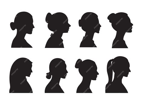 Conjunto De Ilustración De Icono De Vector De Silueta De Mujer De