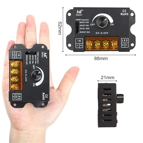 RGB ZONE LED Dimmer Frequency Adjustable DC 5V 12V 24V 30A PWM