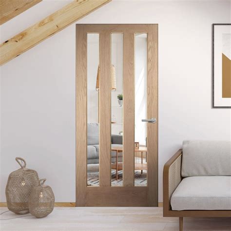 Jeld Wen White Oak Unfinished Internal Aston 3 Panel Door 121989
