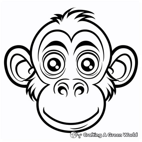 Monkey Face Coloring Pages Free Printable