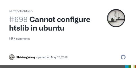 Cannot Configure Htslib In Ubuntu · Issue 698 · Samtoolshtslib · Github