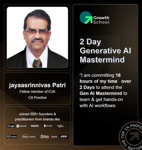 Jayaasrinnivas Patri On Linkedin Growthschool Aimastermind