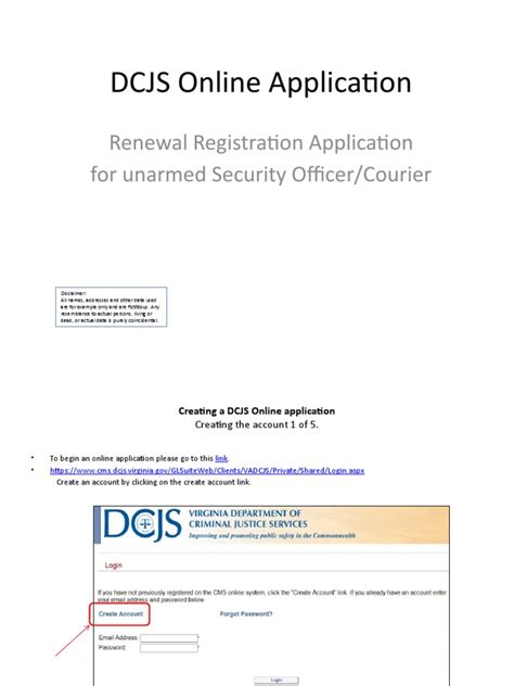 Tutorial Creating Dcjs Renewal Online Application Pdf
