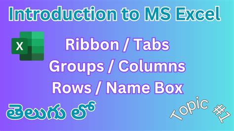 Basic Introduction About Excel Ribbon Tabs Groups Columns Rows