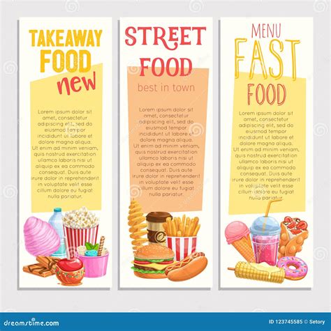 Street Food Banners Stock Vector Illustration Of Chips 123745585