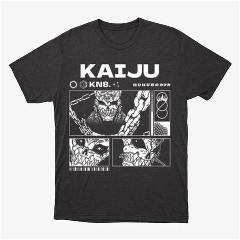 Tshirt Kaiju 8 Kn8 Monster 8 Black Anime Manga Kaiju Monster Squad