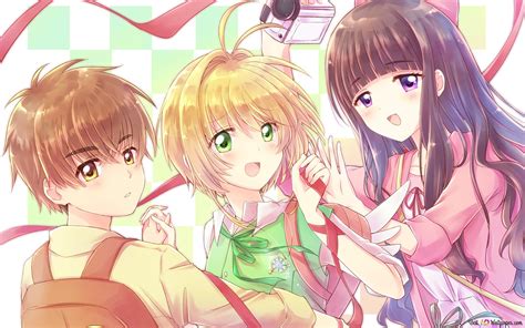 Cardcaptor Sakura Syaoran Li Sakura Kinomoto Y Tomoyo Daidouji 4k Descarga De Fondo De Pantalla