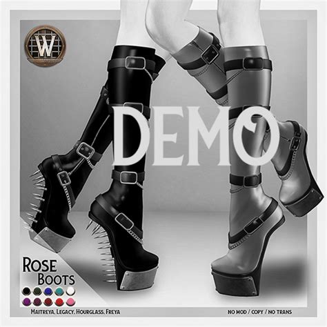 Second Life Marketplace Wiccas Originals Rose Boots Demo Add