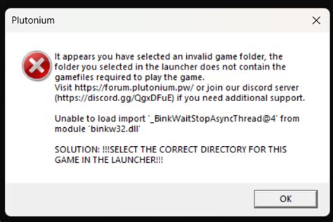 Launcher Says I Selected The Wrong Folder Plutonium