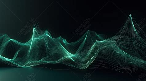 Low Poly Mesh Flow Wave Background With Abstract Connecting Dots And