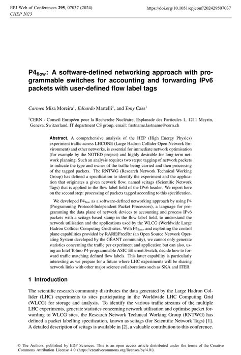 Pdf P4flow A Software Defined Networking Approach With Programmable