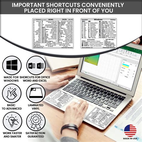 Synerlogic Windows Word Excel For Windows Quick Reference Shortcut Guide Stickers No