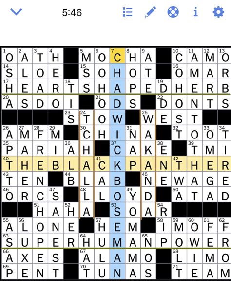 The New York Times Crossword Puzzle Solved Tuesdays New York Times